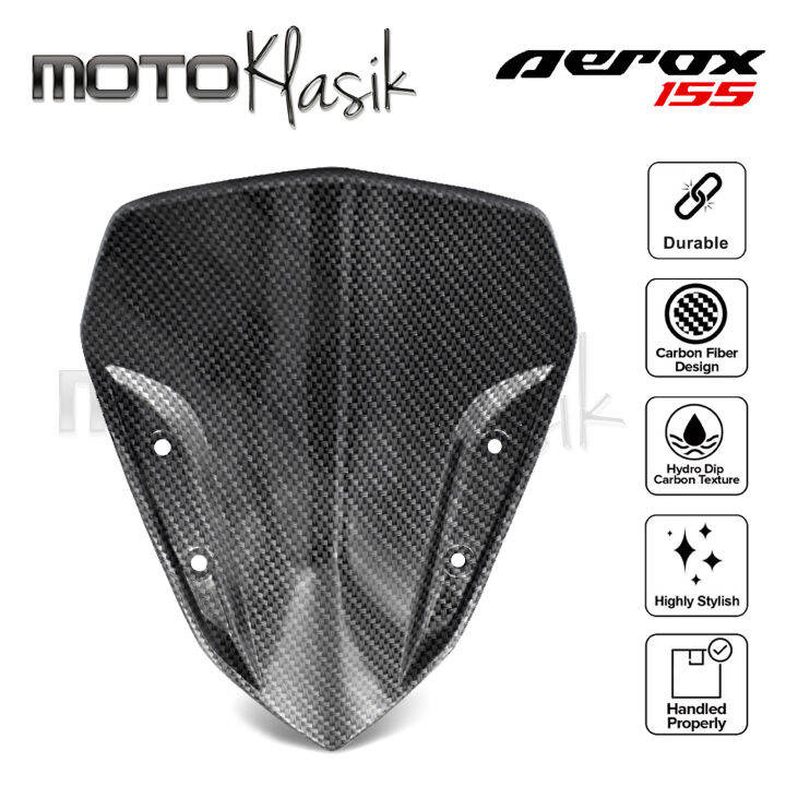 YAMAHA AEROX 155 WINDSHIELD VISOR CARBON FOR AEROX V1 MADE IN THAILAND ...