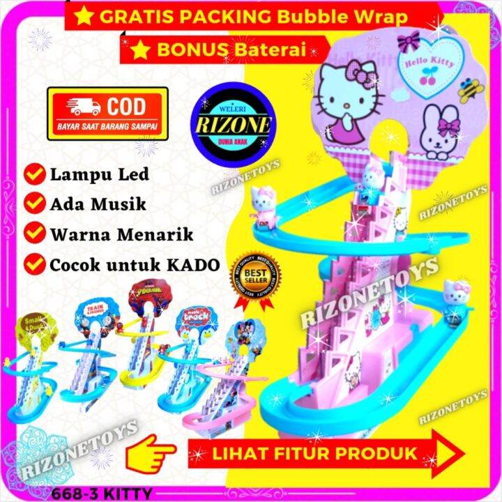 Mainan Anak Tangga Track Jolly Seluncur Kitty Penguin Thomas Spiderman ...