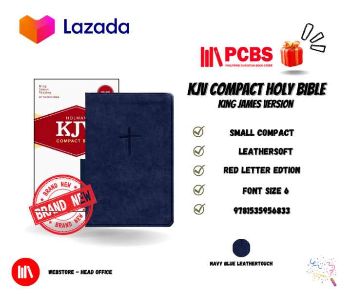 PCBS KJV Holy Bible Small Compact Holman (FONT SIZE 6) Navy Blue ...
