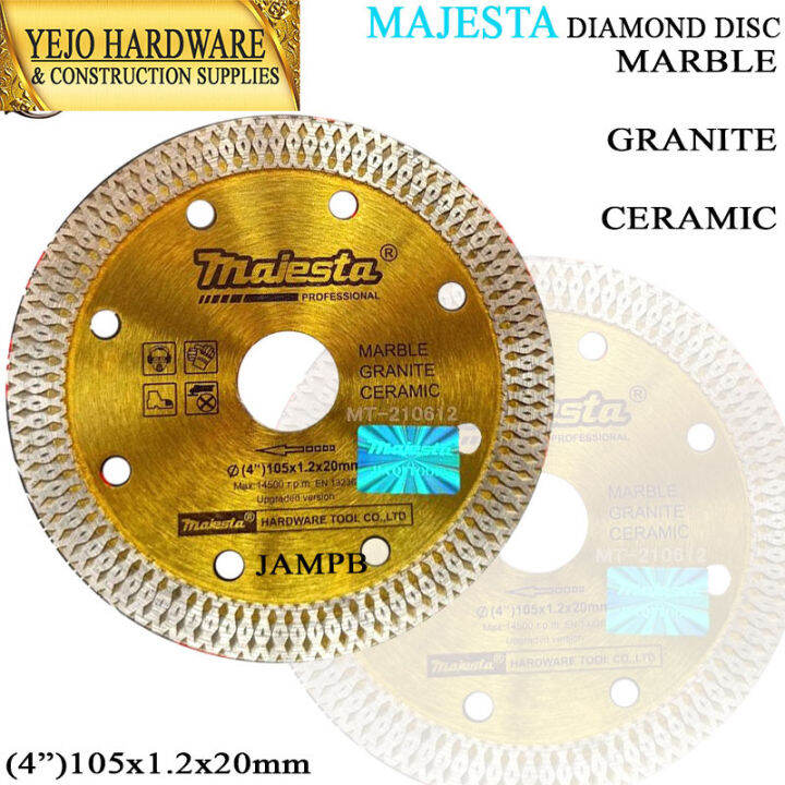 MAJESTA DIAMOND DISC BLADE 4" For MARBLE GRANITE CERAMIC HIGH QUALITY ...