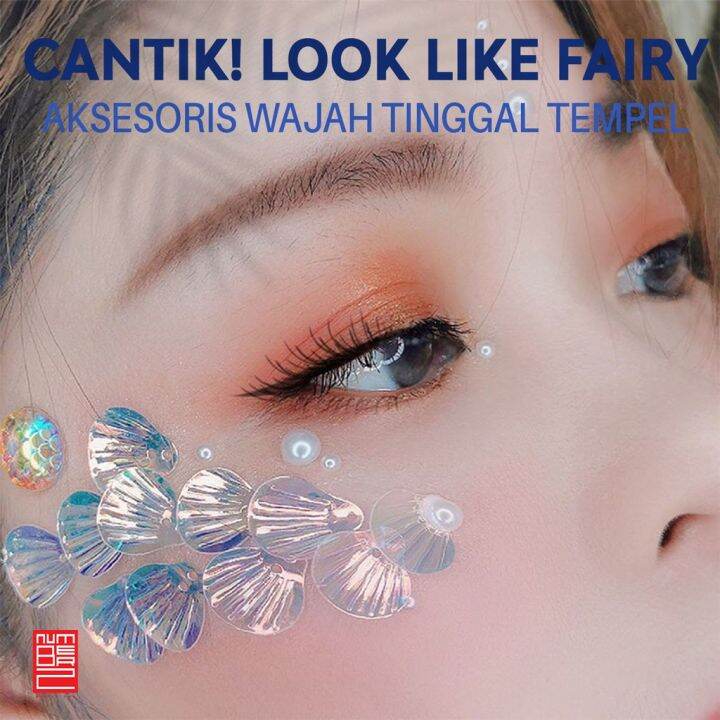 Aksesoris make up hiasan wajah jewel sisik shell lem tempel bentuk ...