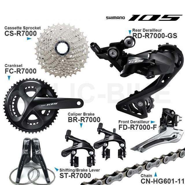 SHIMANO 105 R7000 2x11v Groupset with Crankset Brake ST Lever Cassette ...
