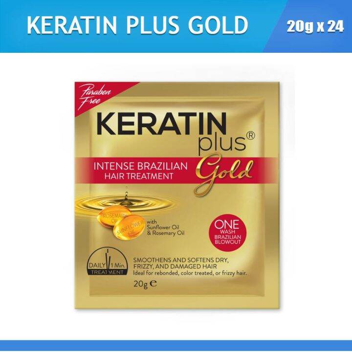 Keratin Plus Gold Intense Brazilian Hair Treatment with Sunflower Oil ...
