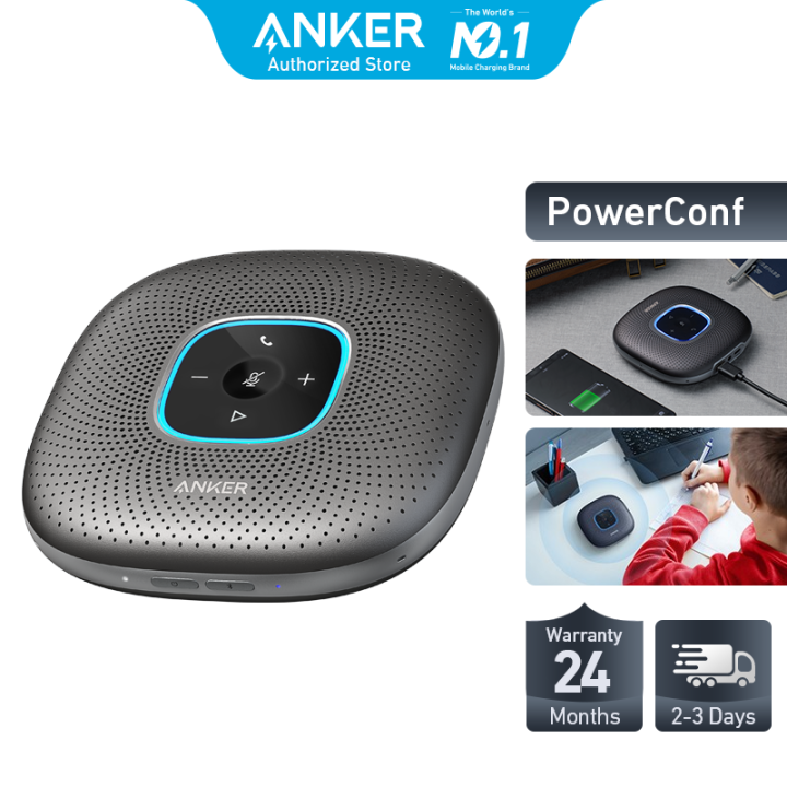 Anker PowerConf Bluetooth Speakerphone, with 6 Microphones, Enhanced ...