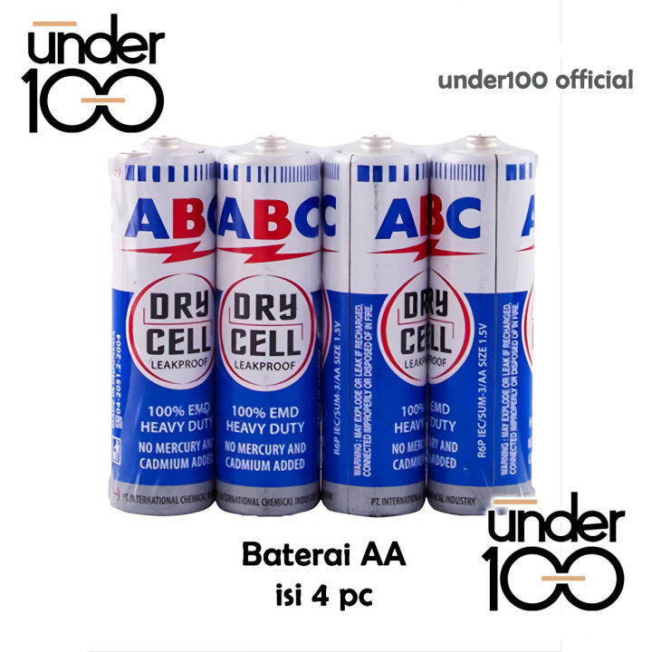 Baterai ABC Dry Cell AA 1.5V isi 4pc Leakproof Heavy Duty | UNDER100 ...