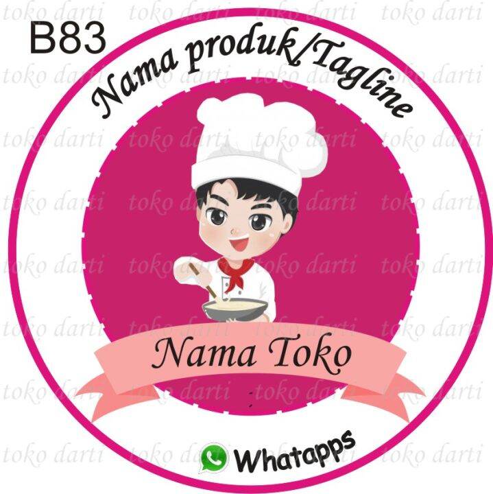 STIKER TEMA KOKI BULAT/STIKER KEMASAN/STIKER PRODUK | Lazada Indonesia