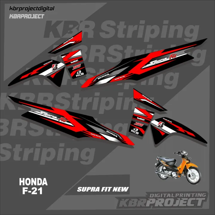 Stiker SUPRA striping SUPRA FIT NEW motor HONDA motor sticker variasi ...