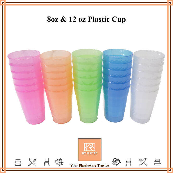 8oz & 12 oz Reusable Plastic Cup / Plastik Cawan | Lazada