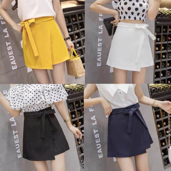 Semi Wrap Skorts Highwasit with ribbon skort | Lazada PH