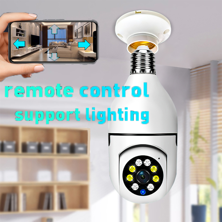 smart cctv camera wifi connect to cellphone light bulb camera wireless ...