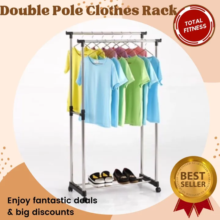 Double Pole Clothes and Shoes Rack/ Affordable, adjustable, durable ...