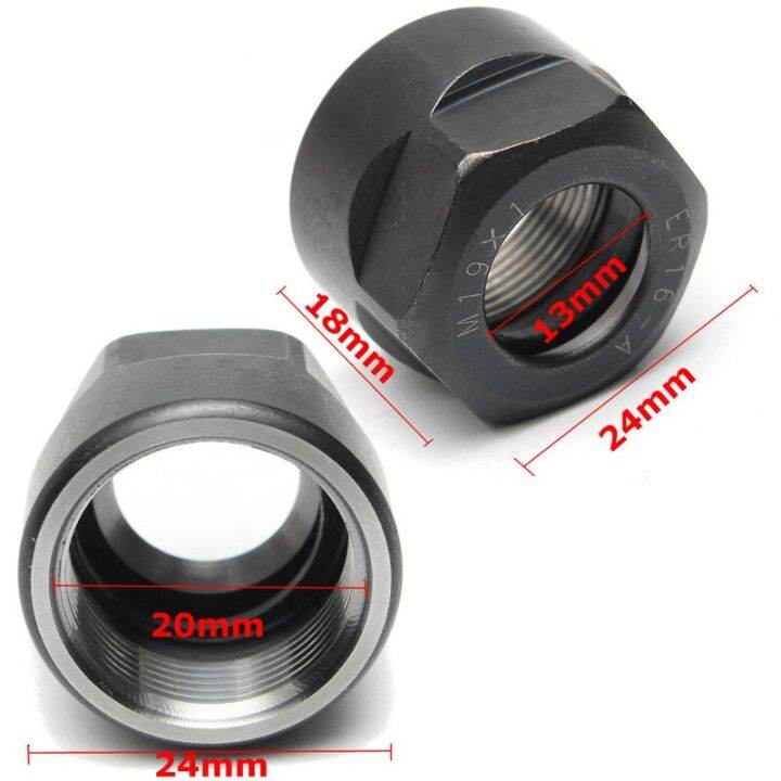 10pcs/set of ER16 Collet Hex Nuts For CNC Lathe Milling Collet Chuck ...