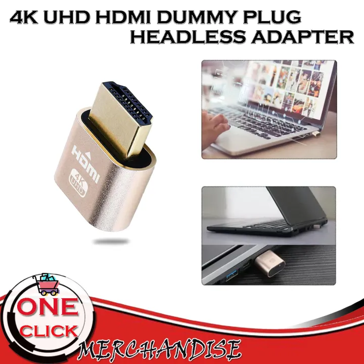 4K UHD Display Dummy Adapter HDMI Virtual Display Adapter Pacifier Plug ...