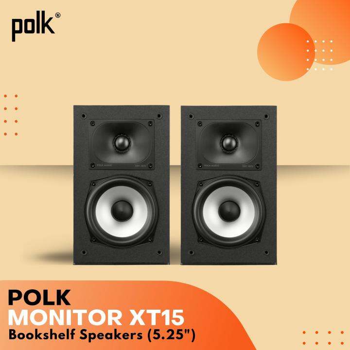 Polk Audio Monitor XT15 Compact High-Resolution Bookshelf Speakers ...