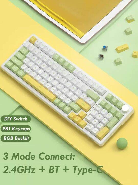 Ajazz AK992 92 Keys DIY Switch Keyboard Red Green Brown Shaft Hot-swap ...