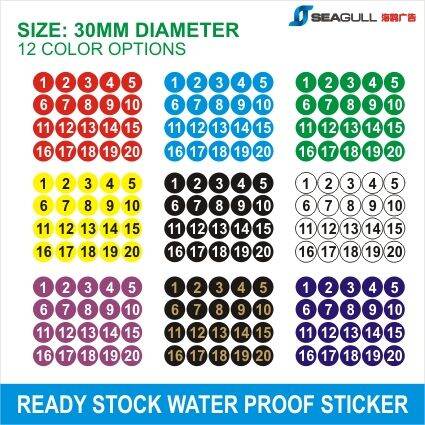 30MM Number Sticker 123 Sticker 3CM Nombor Table Number Pelekat Meja ...