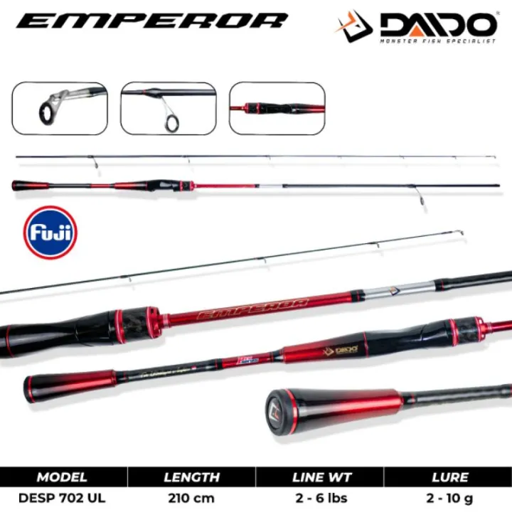 Joran Daido Emperor Pro Series full fuji 662 dan 702 UL tip Carbon Solid Joran Kuat inclede ...