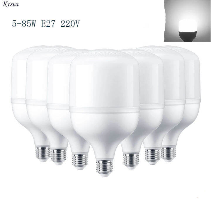 Krsea LED Bulb Lamp E27 220V 5W 10W 15W 20W 30W 40W 50W 65W 85W High Brightness Spotlight Cold ...
