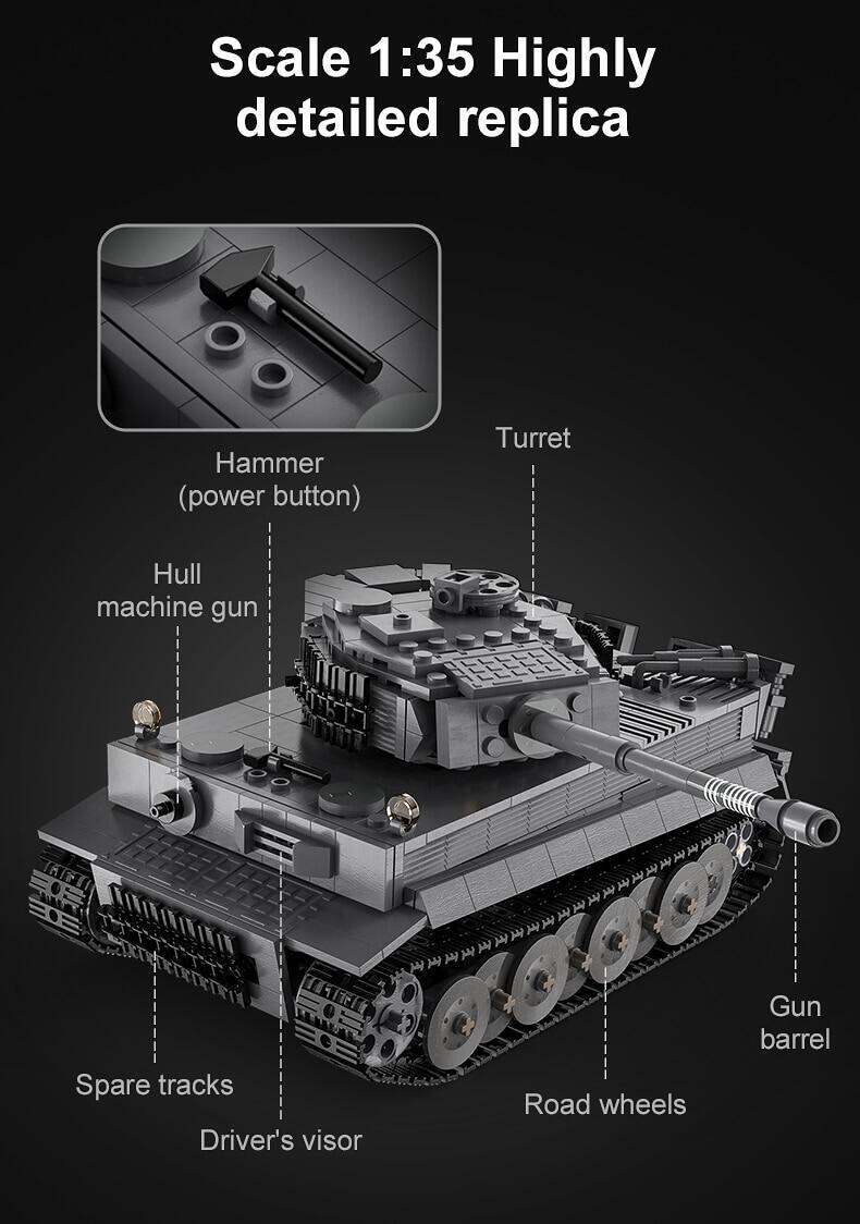 NEW LEGO WW2 German Military Battle Tank Model Building Blocks ...