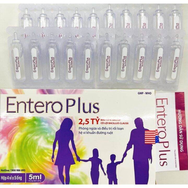 Men vi sinh Entero Plus - Hộp 20 ống | Lazada.vn