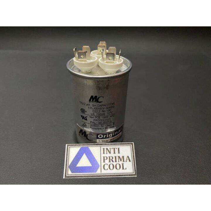 Kapasitor AC 15/2 uf MC / Capasitor AC 1/2 PK untuk AC merk LG dan ...