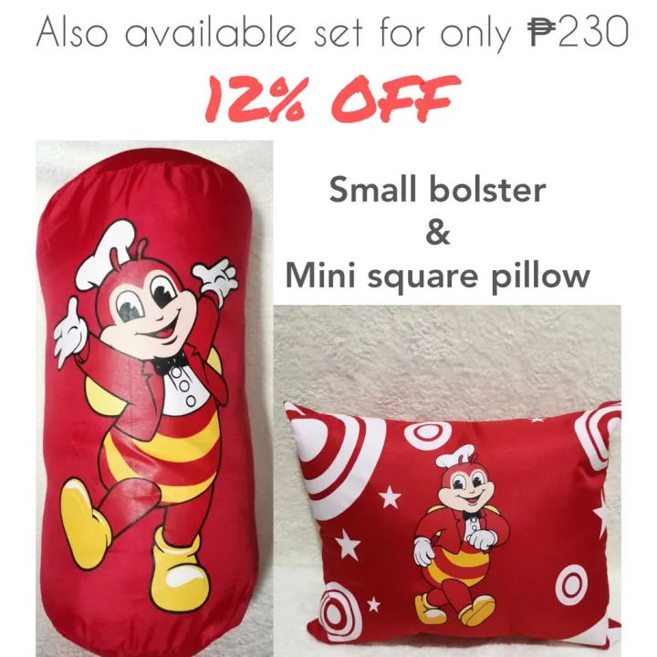 JOLLIBEE SMALL BOLSTER AND MINI SQUARE PILLOW SALE P215 ONLY UNTIL MAR ...