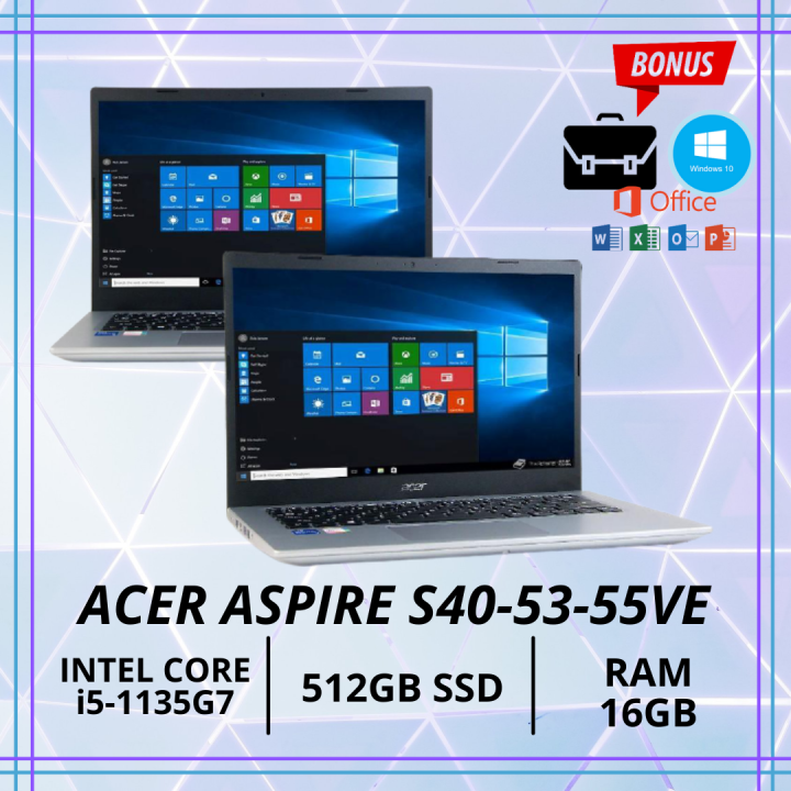 BEST SELLER LAPTOP GAMING ACER S40-53- 55VE - INTEL CORE i5 GEN 11 - RAM 16GB - 512GB SSD - 14 ...