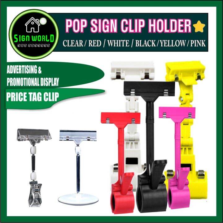 Pop Clamp Holder / Sign Price Name Tag Display Business Card Memo Clip ...