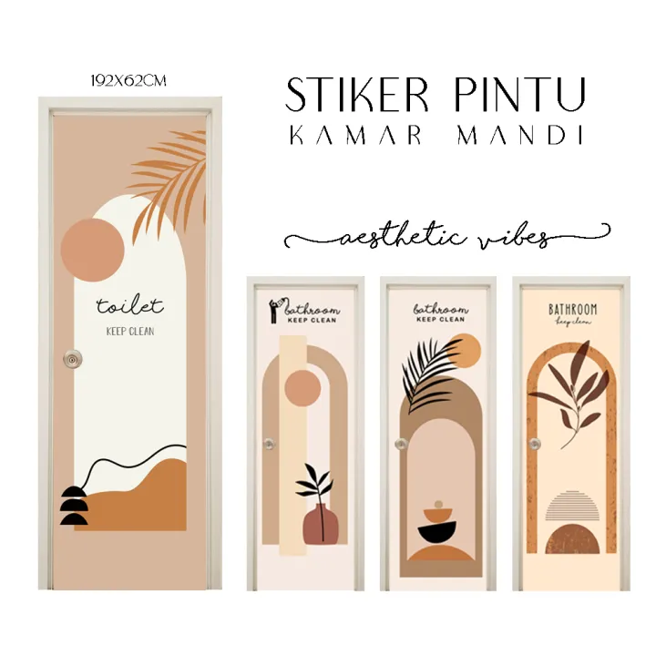 STIKER sticker wallpaper Pintu toilet kamar mandi motif aesthetic arch ...