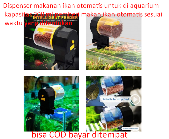 Dispenser makanan ikan otomatis untuk di aquarium kapasitas 200 ml ...