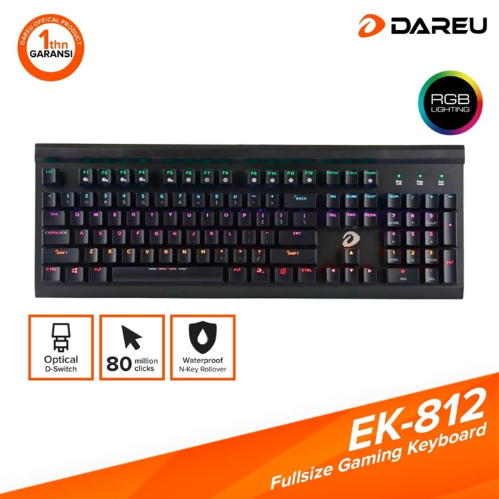 DAREU EK-812 Optical Waterproof Gaming Keyboard | Lazada Indonesia
