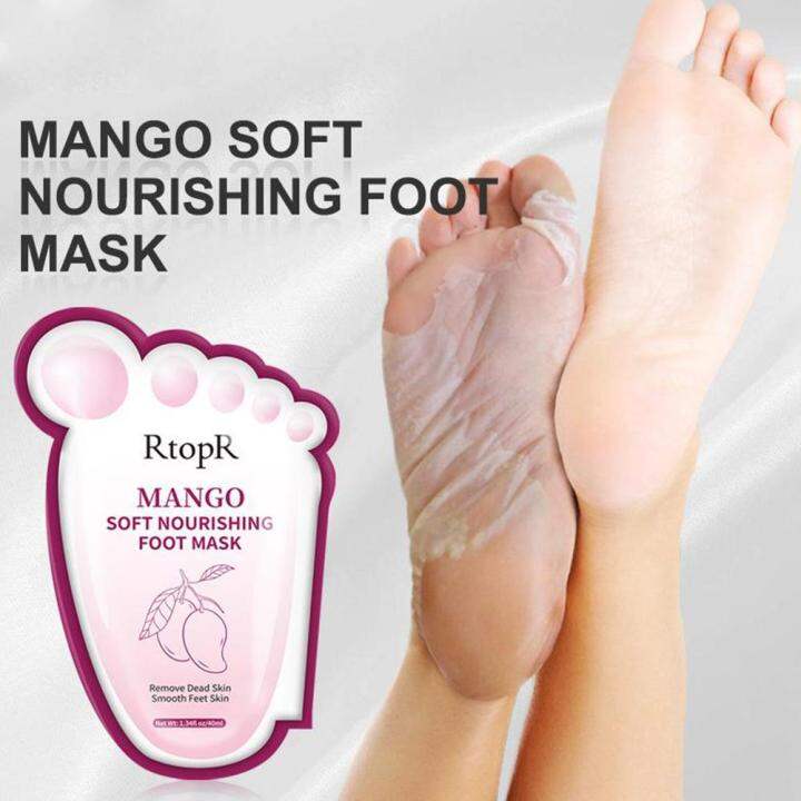RtopR Mango Exfoliating Peel Foot Mask Soft Feet Hard Moisturzing ...