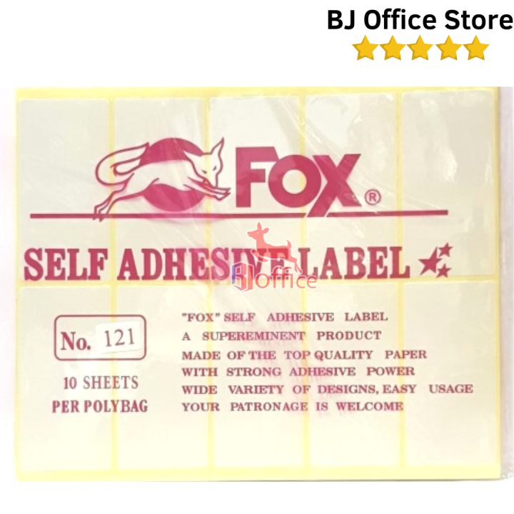 Kertas / Label Stiker Fox No. 121 ukuran 38 x 76 mm | Lazada Indonesia