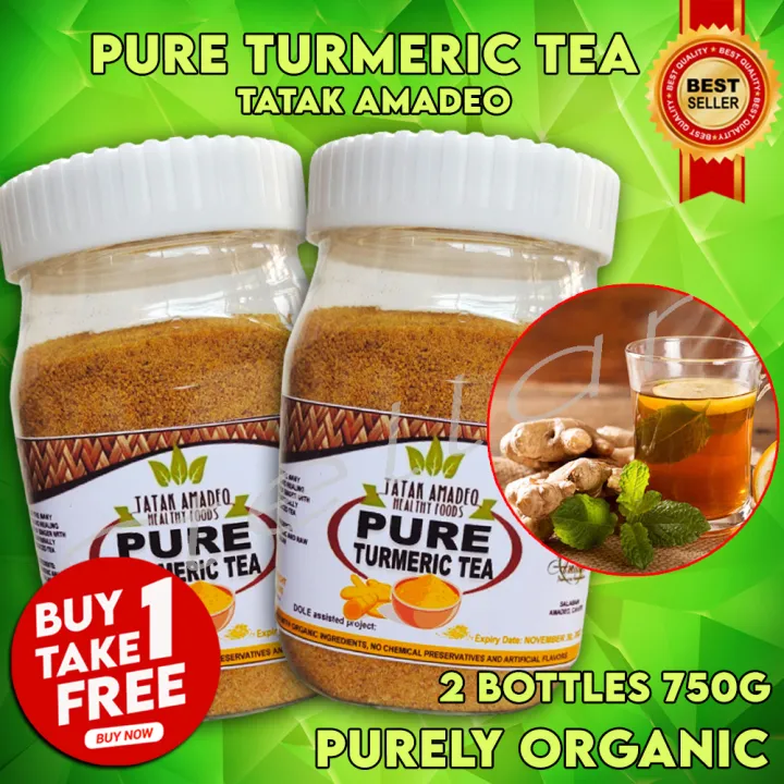 BUY 1 TAKE 1! AMADEO 350G TURMERIC TEA Powder Tea 100% Natural Luyang ...