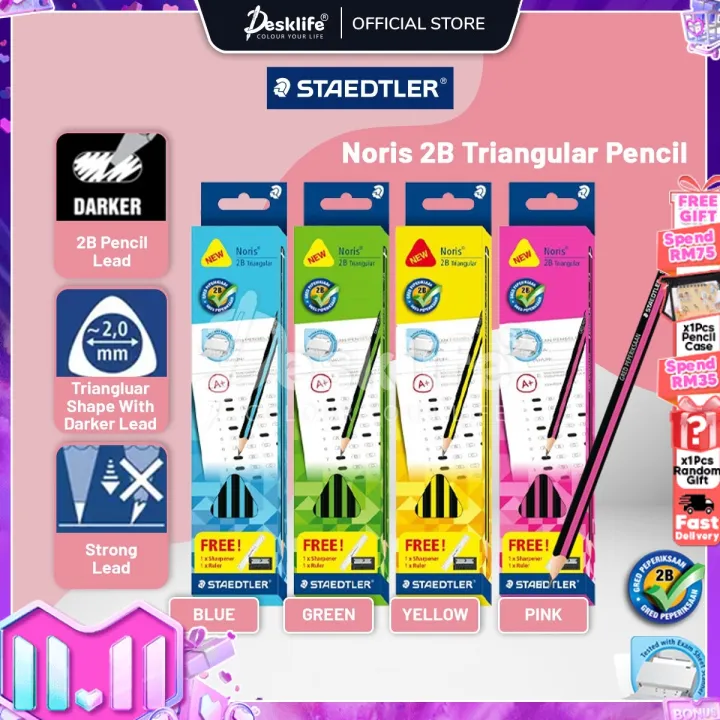 Desklife Staedtler Noris Pencil 2B Triangular Pencil - (12s/BOX ...