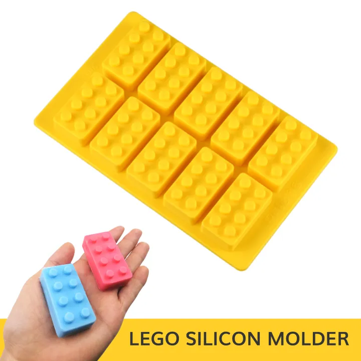 10 Cavity Brick Lego Blocks Rectangular Silicone Mould for Soap Cake ...