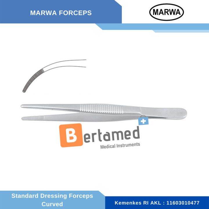 MARWA Pinset Anatomi Bengkok 14 cm / Pinset Anatomis / Thumb Dressing ...