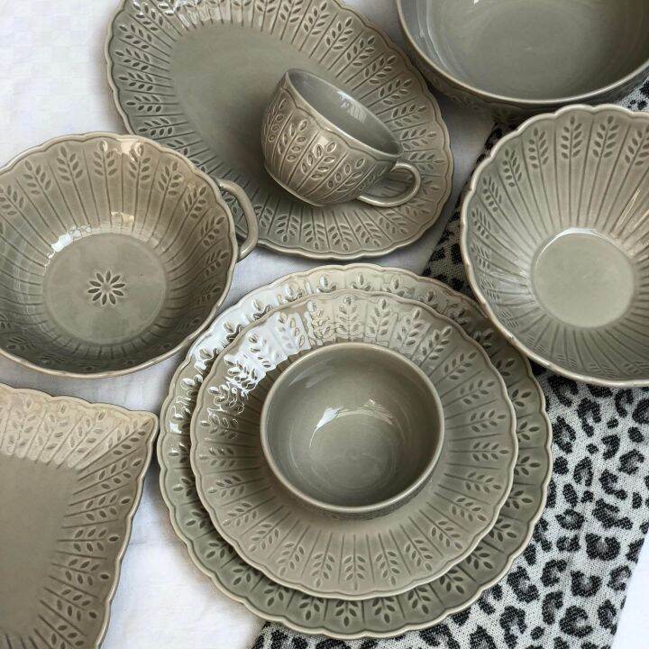 Tagaytay Grey Ceramic Dinneware Plate | Lazada PH