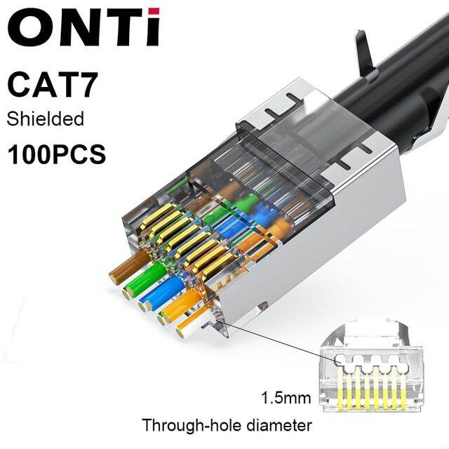 RJ45 Crimp Tool Pass Through Crimper for Cat6 Cat5 Cat5e 8P8C Connector ...