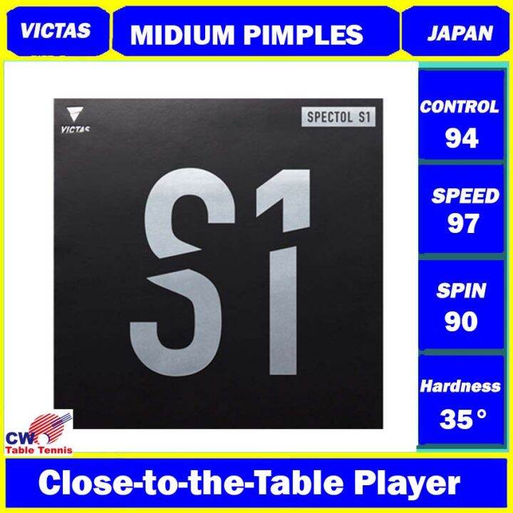 VICTAS SPECTOL S1 Medium Pimples Table Tennis Rubber Ping Pong Getah Made in Japan Hardness 35 ...