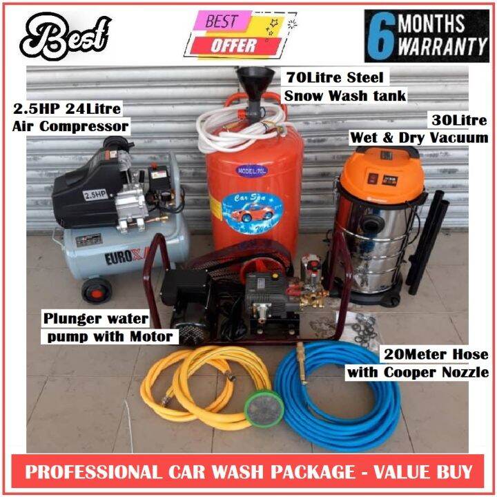 Professional Car Wash Package - value Buy (Water Pump, Air Compressor ...