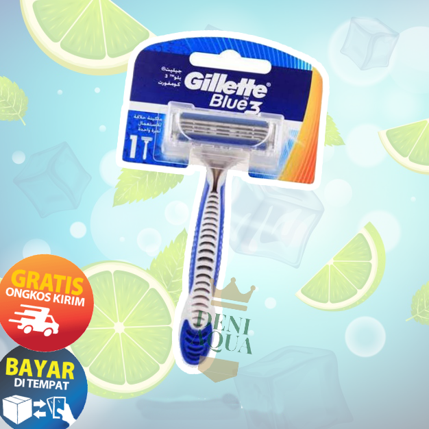 GILLETTE pisau cukur comfort blue 3 mata pisau shaver | Lazada Indonesia