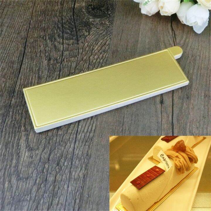 100pcs Rectangle Mousse Cake Boards Gold Paper Cupcake Dessert Displays ...