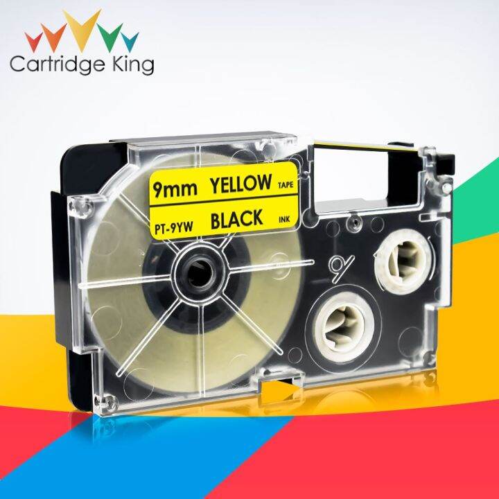 Compatible Tape for Casio XR-12YW Label Printer Ribbon Black on Yellow ...