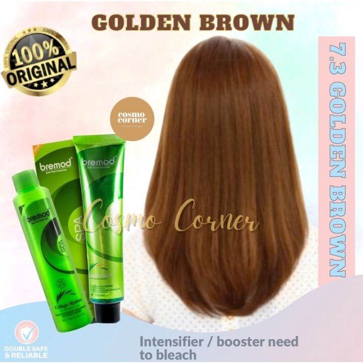 Golden Brown 7.3 Bremod Hair Color with Oxidizing Cream SET (Bremod ...