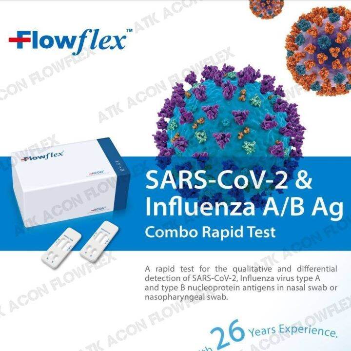 Flowflex SARS-CoV-2 & Influenza A/B Combo Rapid Test (โควิด, ไข้หวัด ...