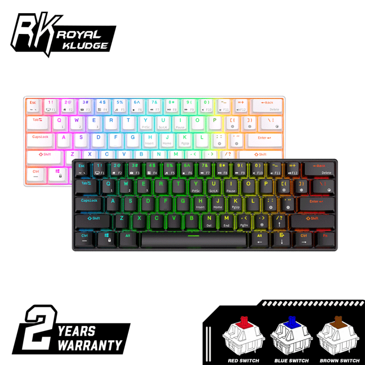 Royal Kludge RK61 Tri Mode RGB 61 Keys Hot Swappable Mechanical Keyboard | Lazada PH
