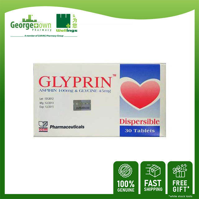 GLYPRIN ASPIRIN 100MG & GLYCINE 45MG TABLET 30S | Lazada