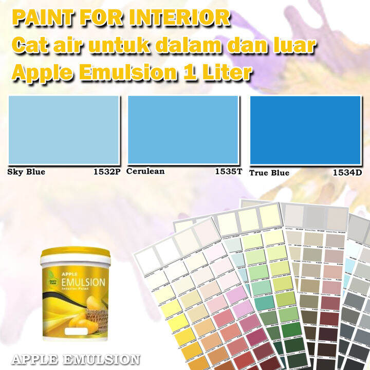 APPLE EMULSION FOR INTERIOR & EXTERIOR 1 Liter Sky Blue 1532P ...