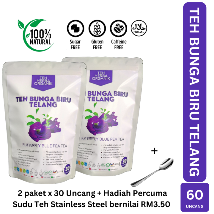 Teh Bunga Biru Telang | Butterfly Blue Pea Tea | Lazada